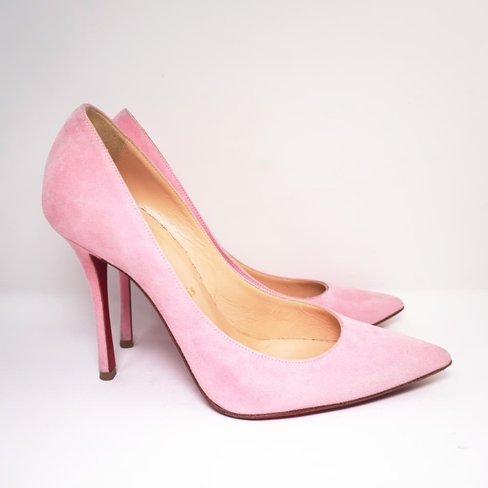 Christian Louboutin Pink Suede Heels - Gem